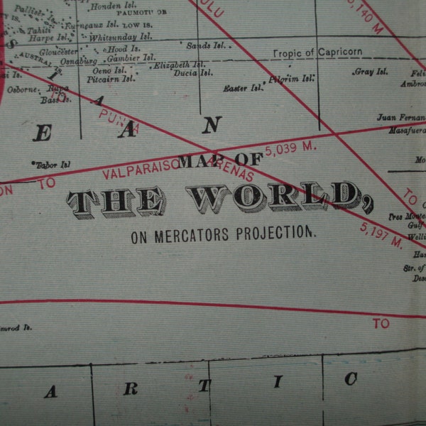 1899 World Map - Etsy