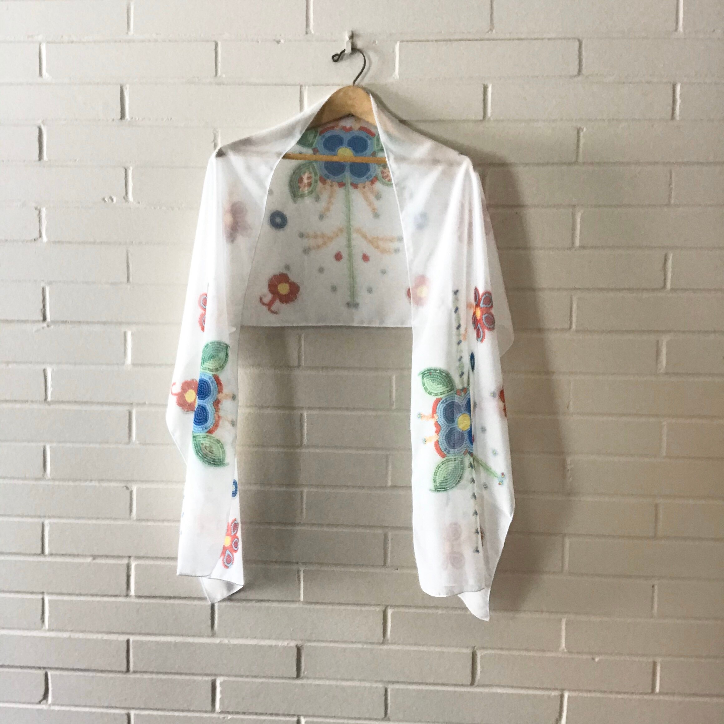 Métis Beadwork Printed Scarf - Etsy Canada