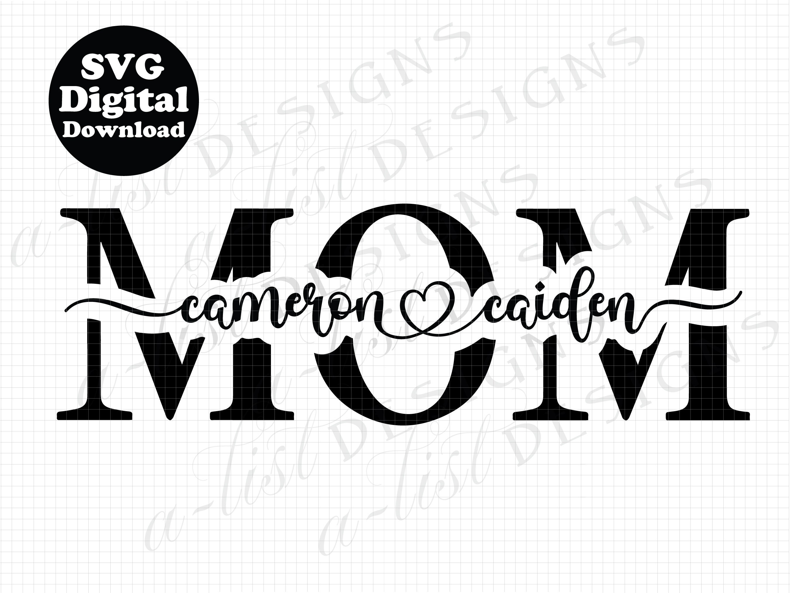 Mom SVG Mother's Day Cricut Monogram Split Middle Gift - Etsy