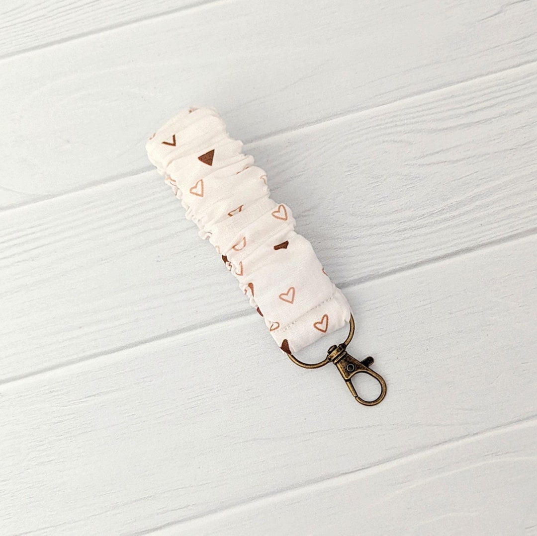 Valentine's Keychain | Hearts Keychain | Scrunchie Wristlet | Key Fob ...