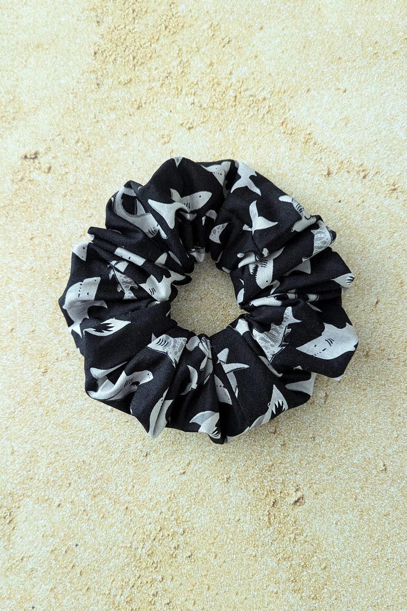 Shark Hair Scrunchie Cute Accessory Beach Style Elastic Band Marine ...