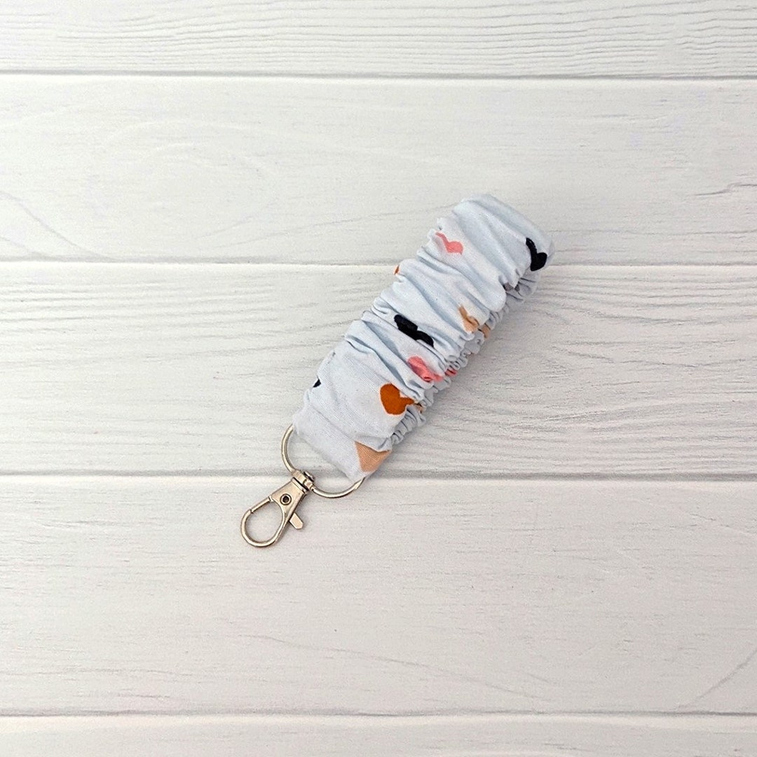 Valentine's Keychain | Blue Hearts | Scrunchie Wristlet | Key Fob ...