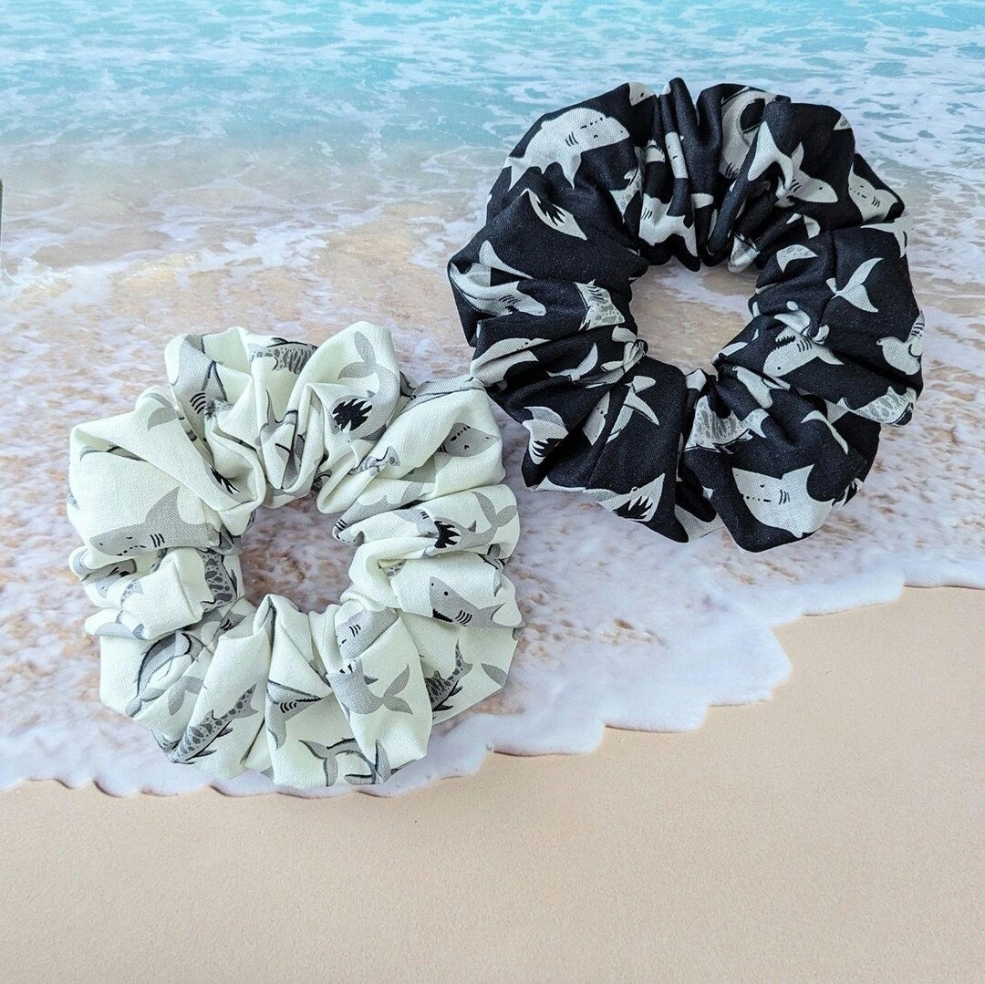 Shark Scrunchie, Shark Week, Sharks, Ocean, Fish, Gray, Aquatic, Cute ...