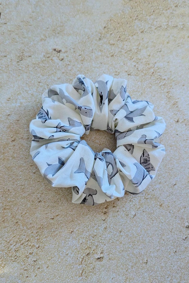 Shark Hair Scrunchie Cute Accessory Beach Style Elastic Band Marine ...