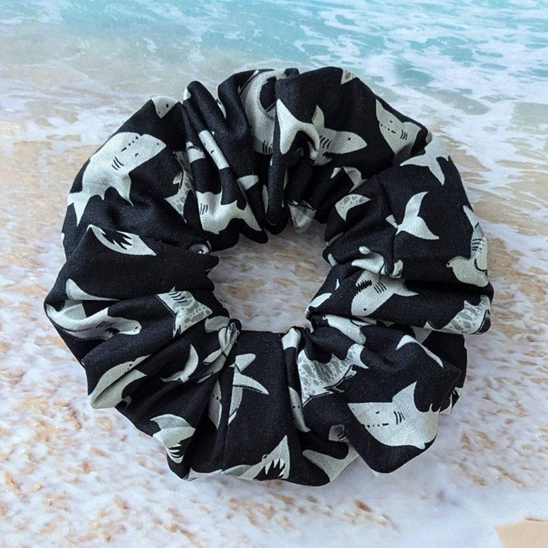 Shark Hair Scrunchie Cute Accessory Beach Style Elastic Band Marine ...