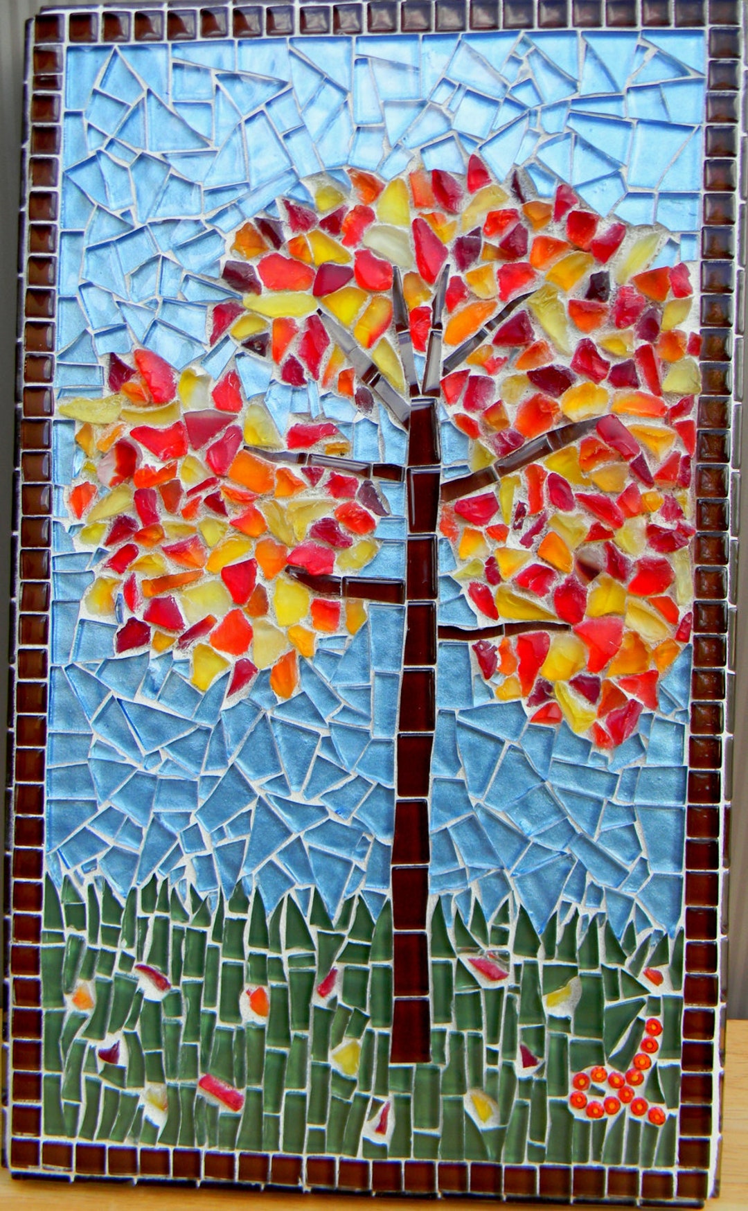 Mosaic Art "autumn Tree" - Etsy