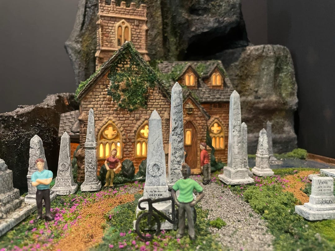 Model Railroad / O Scale / 1:48 / Cemetery / 8 Obelisks Set / Church ...