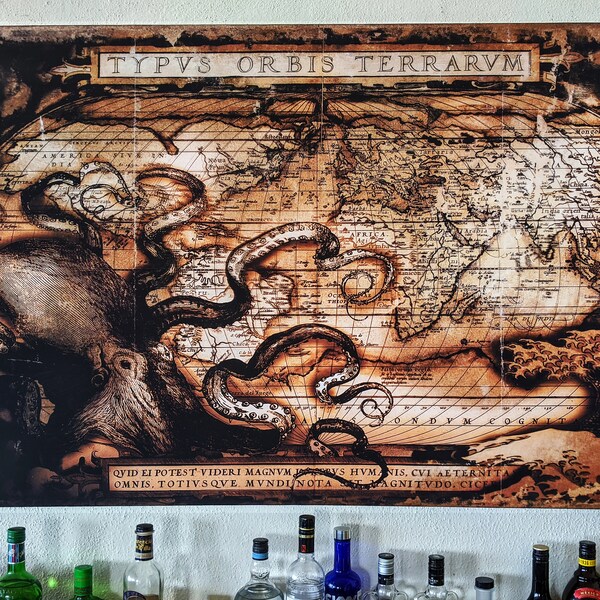 Rustic World Map - Etsy