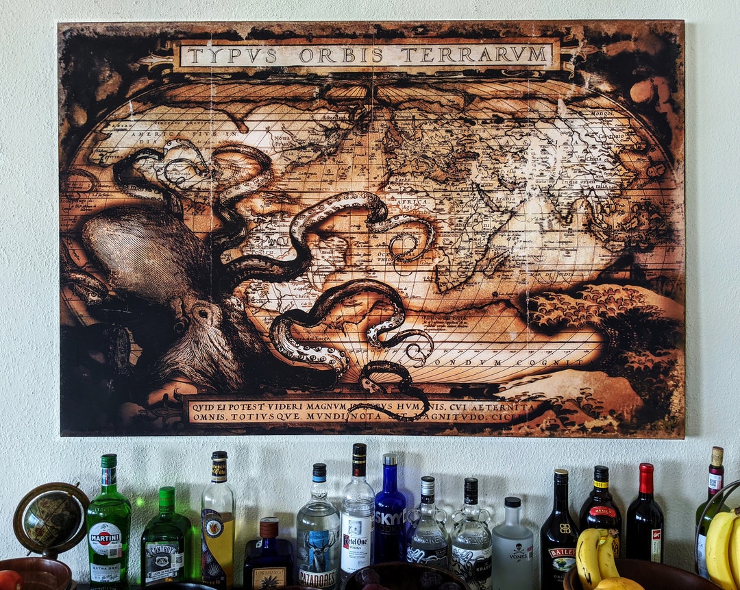 Old World Map - Rustic Industrial Home Decor - Vintage Cartography ...