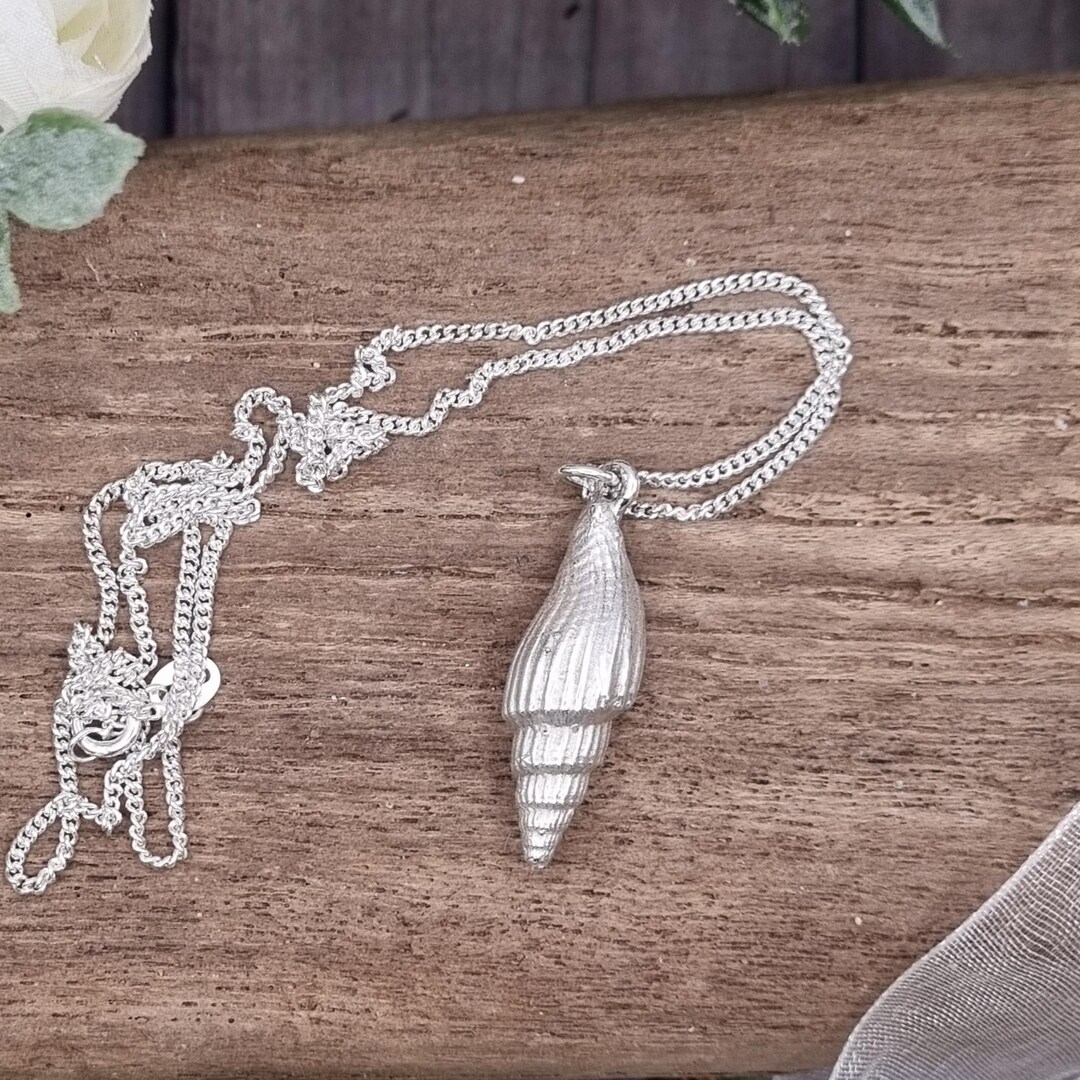 Real Cerith Conch Shell Coated in Silver! Silver Dipped Shell Pendant ...