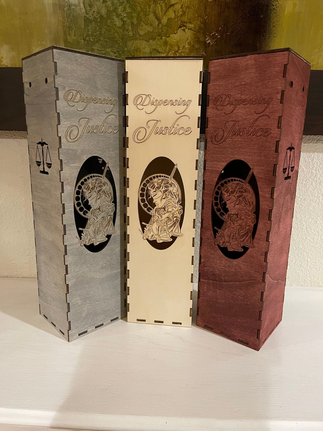 Dispensing Justice Wooden Wine Box - Etsy