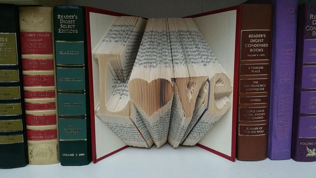 Book Folding Pattern - Love With Heart - Etsy