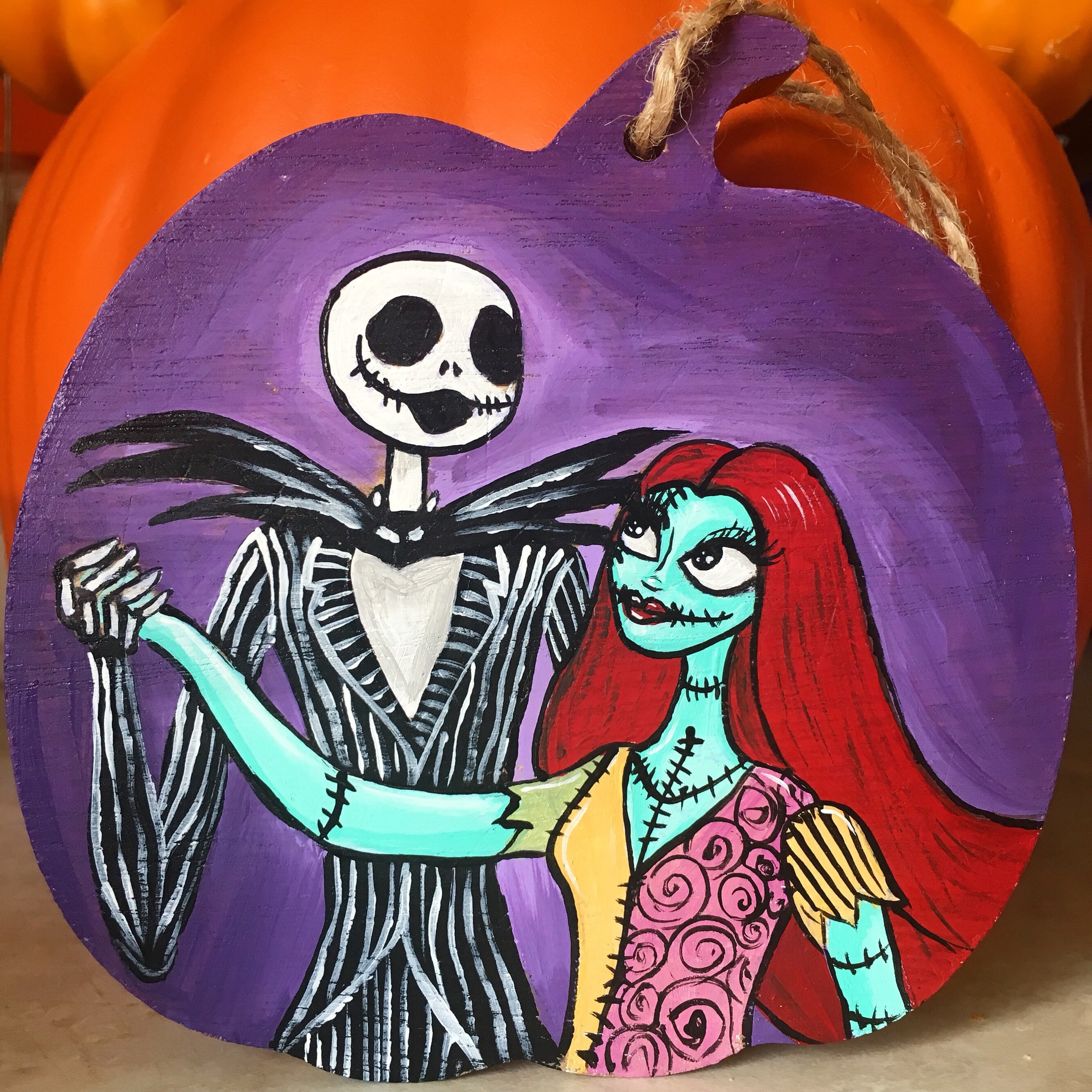 Nightmare Before Christmas Painted Pumpkin