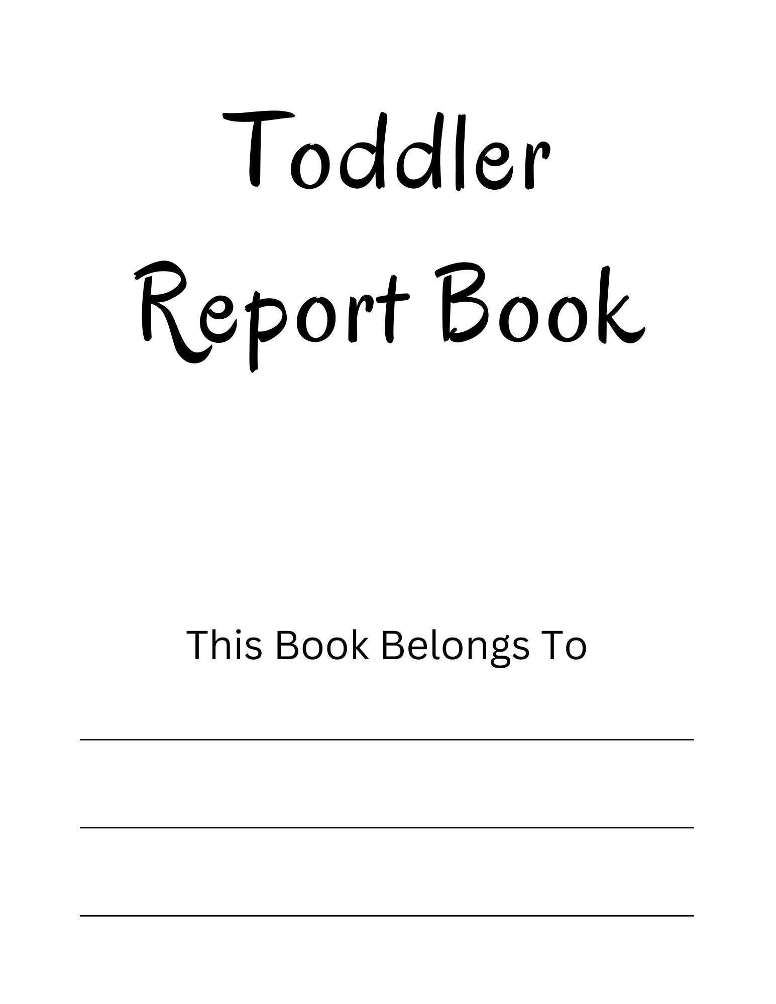 Toddler Daily Report Book | Printable PDF | Daycare Log | Childcare ...