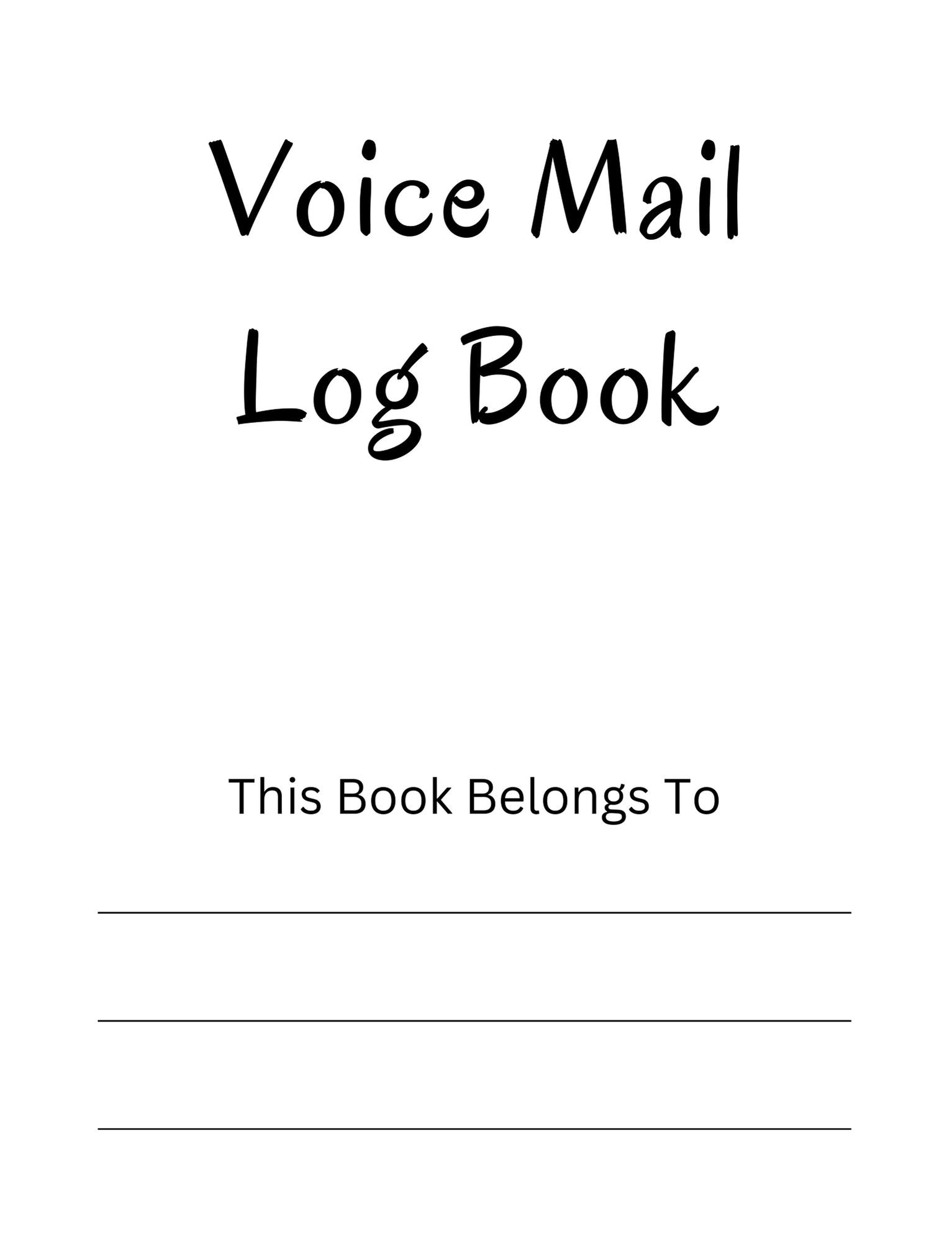Digital Voice Mail Log Book | Printable Phone Message Tracker Office ...