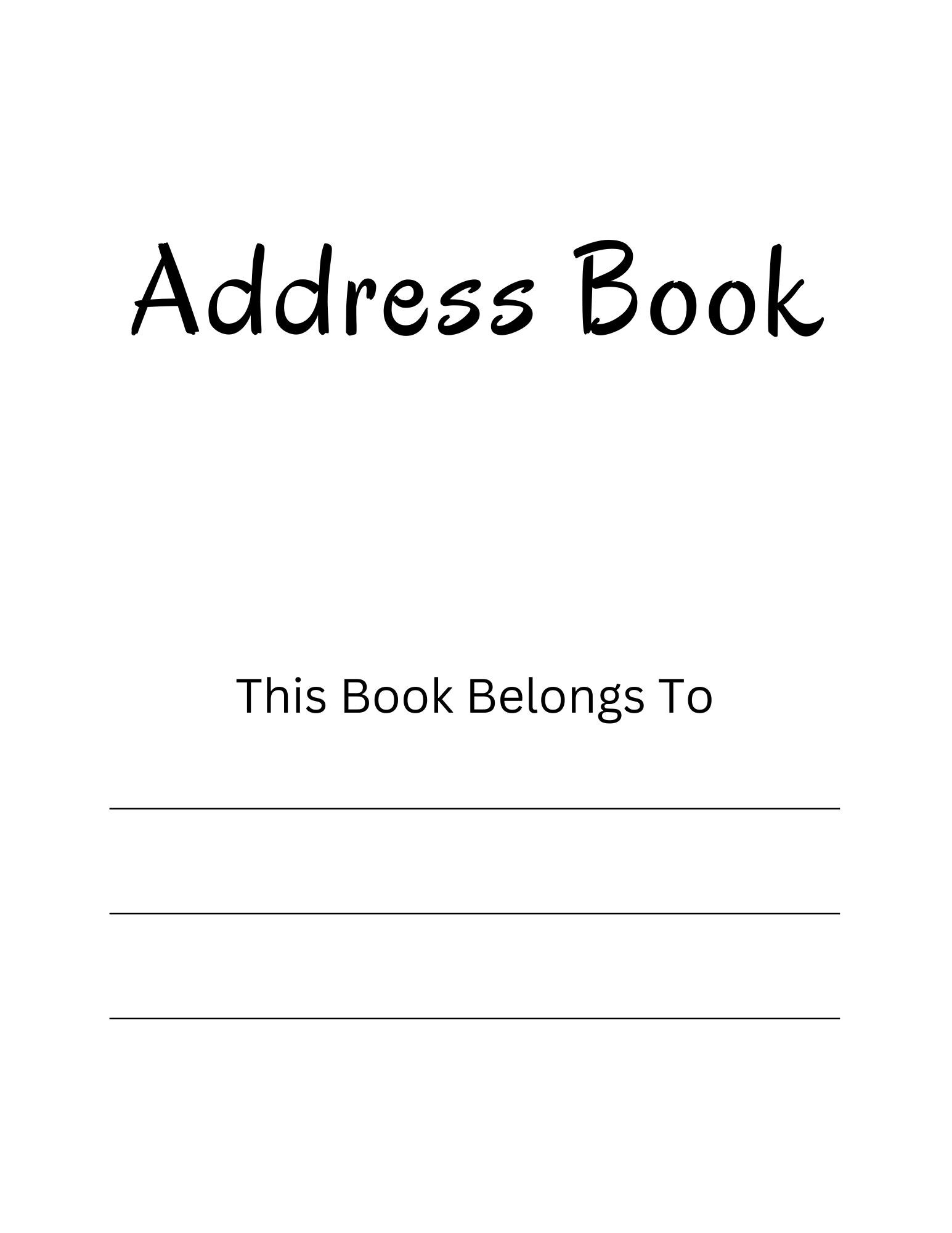 Printable Address Book Template: Contact Organizer (digital Download ...