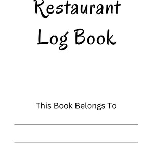 Restaurant Log Book | Manager Daily Report | Sales Tracker | PDF ...