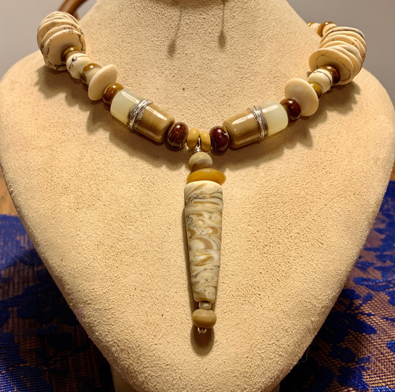 Gorgeous 21" Necklace With Artisan Handmade Glass Beads by Sheila ...