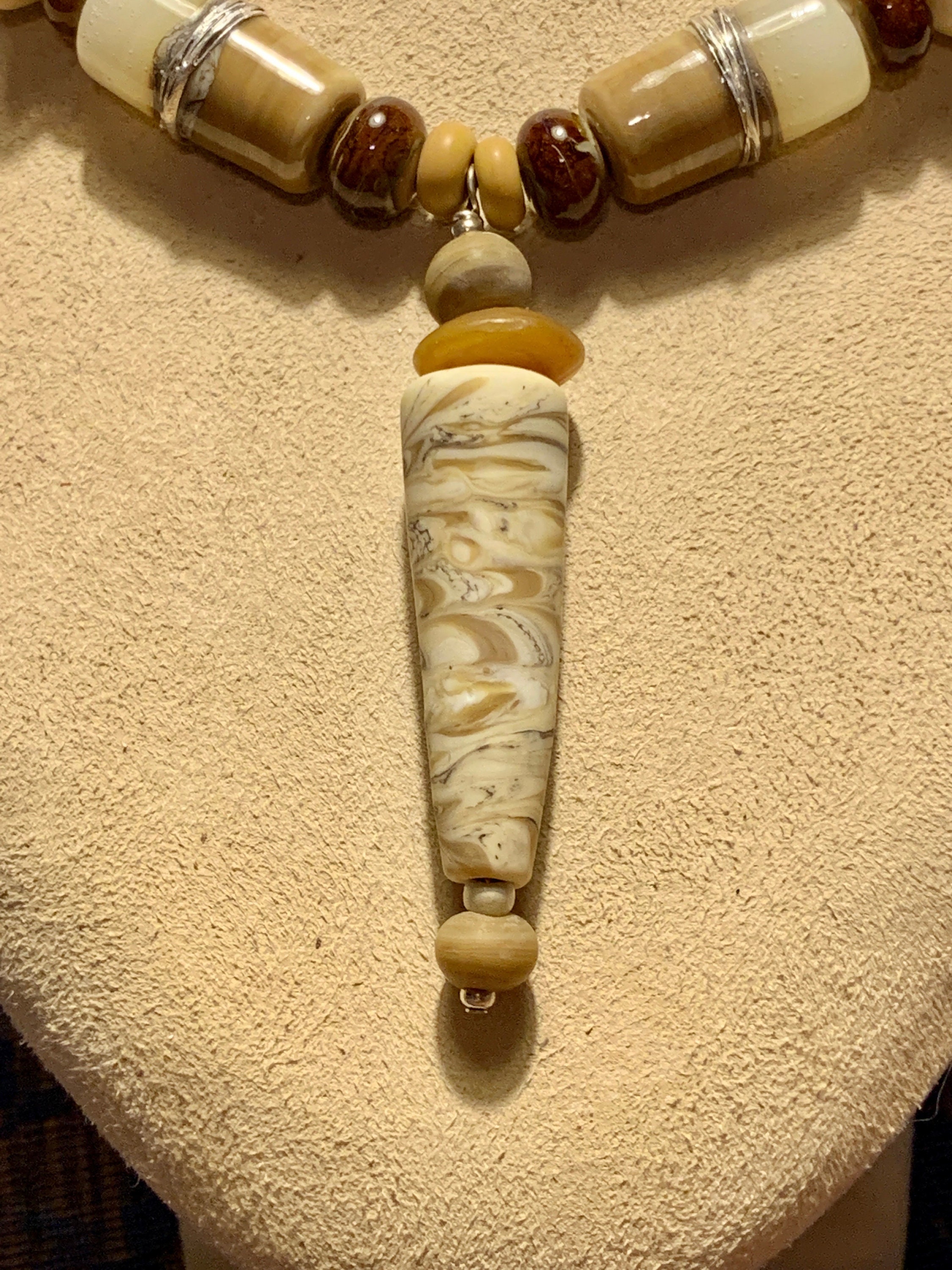 Gorgeous 21" Necklace With Artisan Handmade Glass Beads by Sheila ...