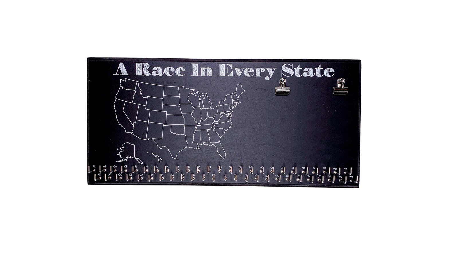 A Race in Every STATE With Chalkboard RUNNING MEDAL Holder and Race Bib ...