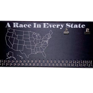 A Race in Every STATE With Chalkboard RUNNING MEDAL Holder and Race Bib ...