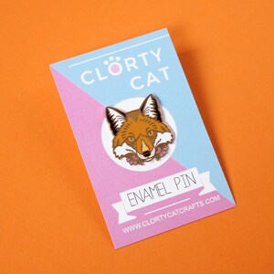 Red Fox With Flowers, Enamel Pin - Fox - Purple Flowers - Cute Wildlife ...