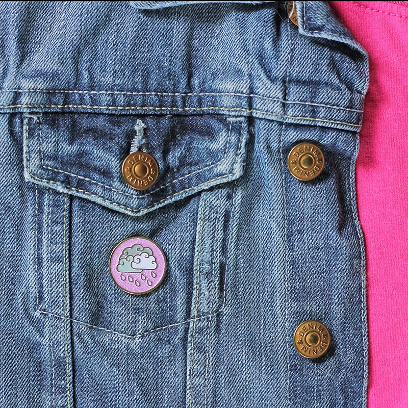 Purple Rain clouds glitter enamel pin glitter pin | Etsy