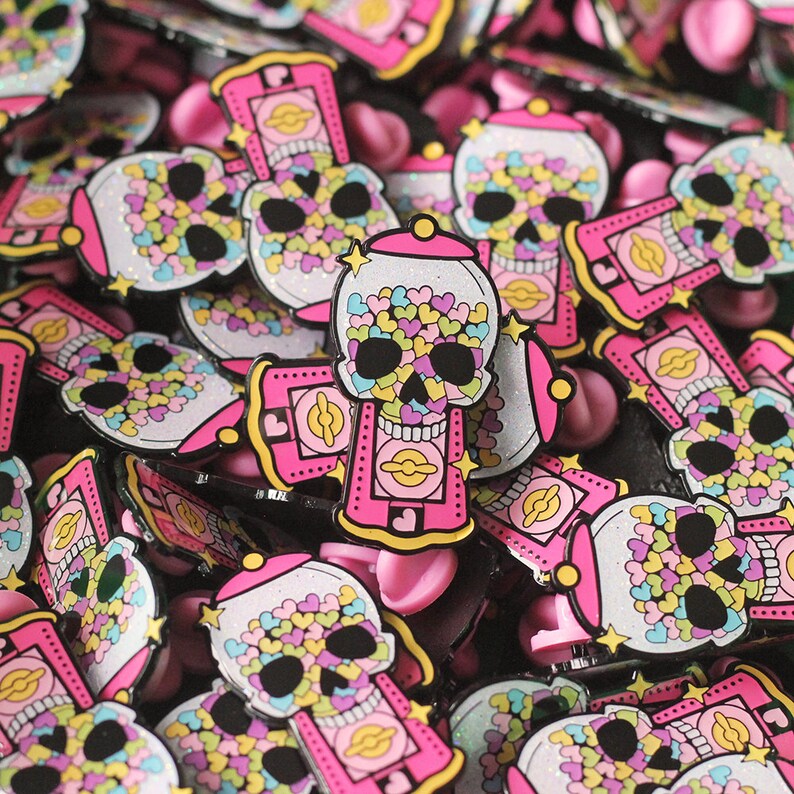 Skull Bubblegum Gumball Machine Enamel Pin Creepy Cute | Etsy