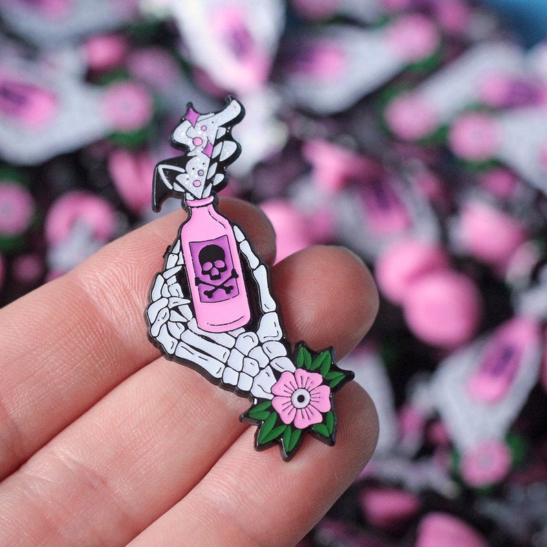 Skeleton hand holding poison bottle anatomy cocktail | Etsy