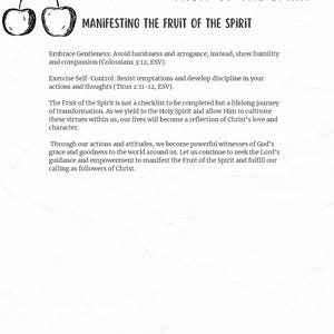 Fruits of the Spirit-bible Study & Journal | Printable Bible Study ...