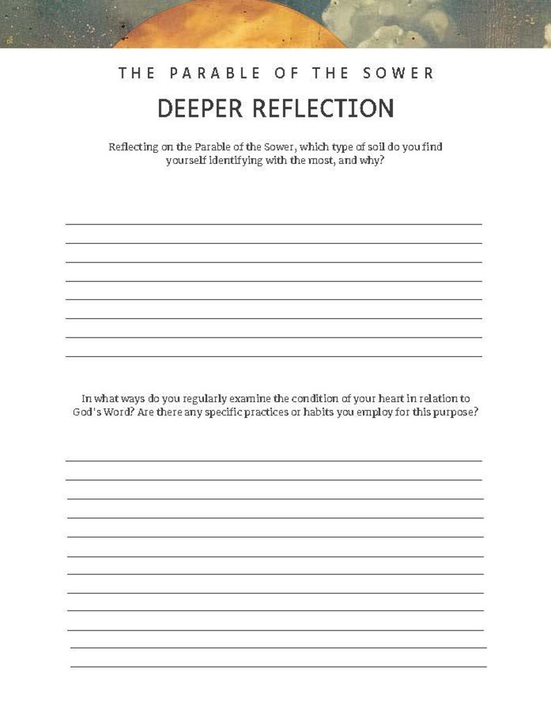 Good Ground-the Parable of the Sower- Bible Lesson |digital Download ...