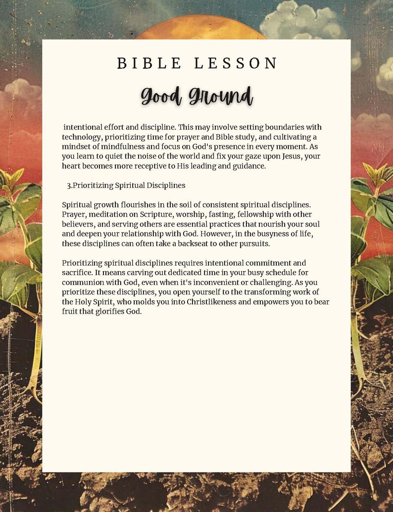 Good Ground-the Parable of the Sower- Bible Lesson |digital Download ...