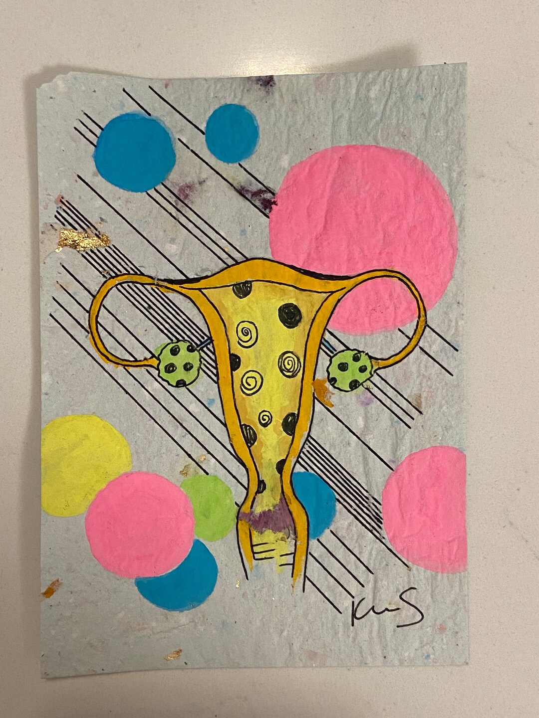 Uterus Painting on Handmade Paper - Etsy