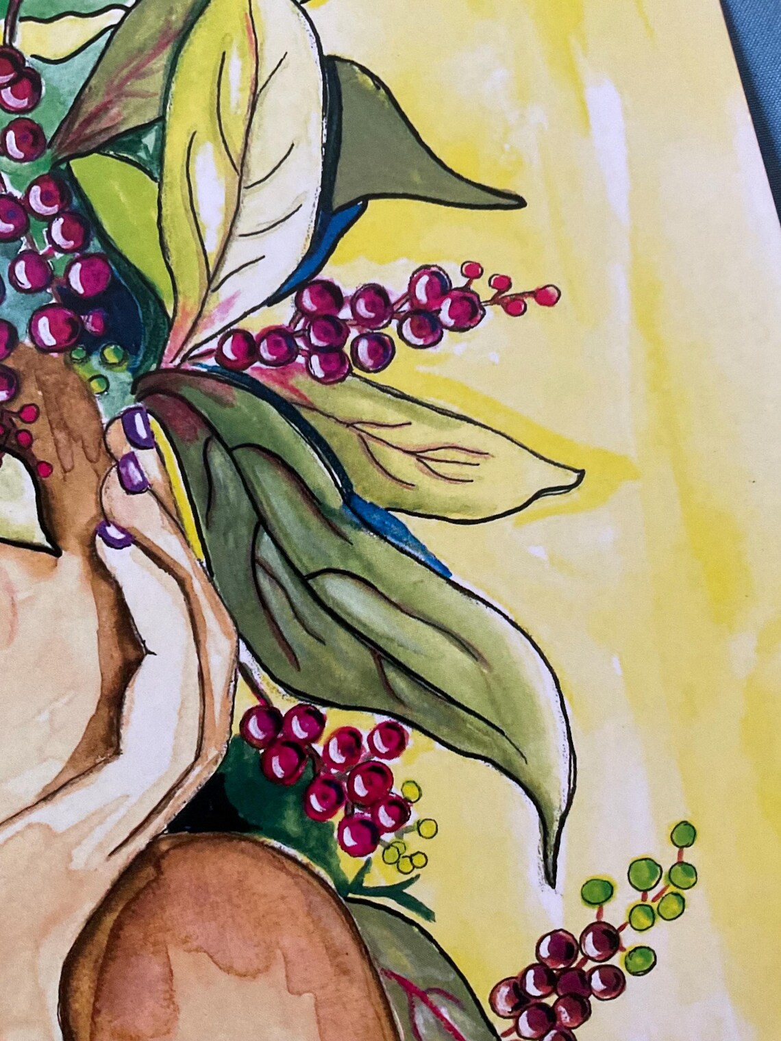 Lady With a Pokeberry Plant Over Face - Etsy