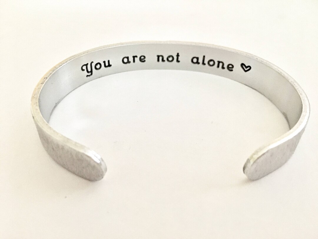 Inspirational Positive Message Bracelet-you Are Not Alone-jewelry ...