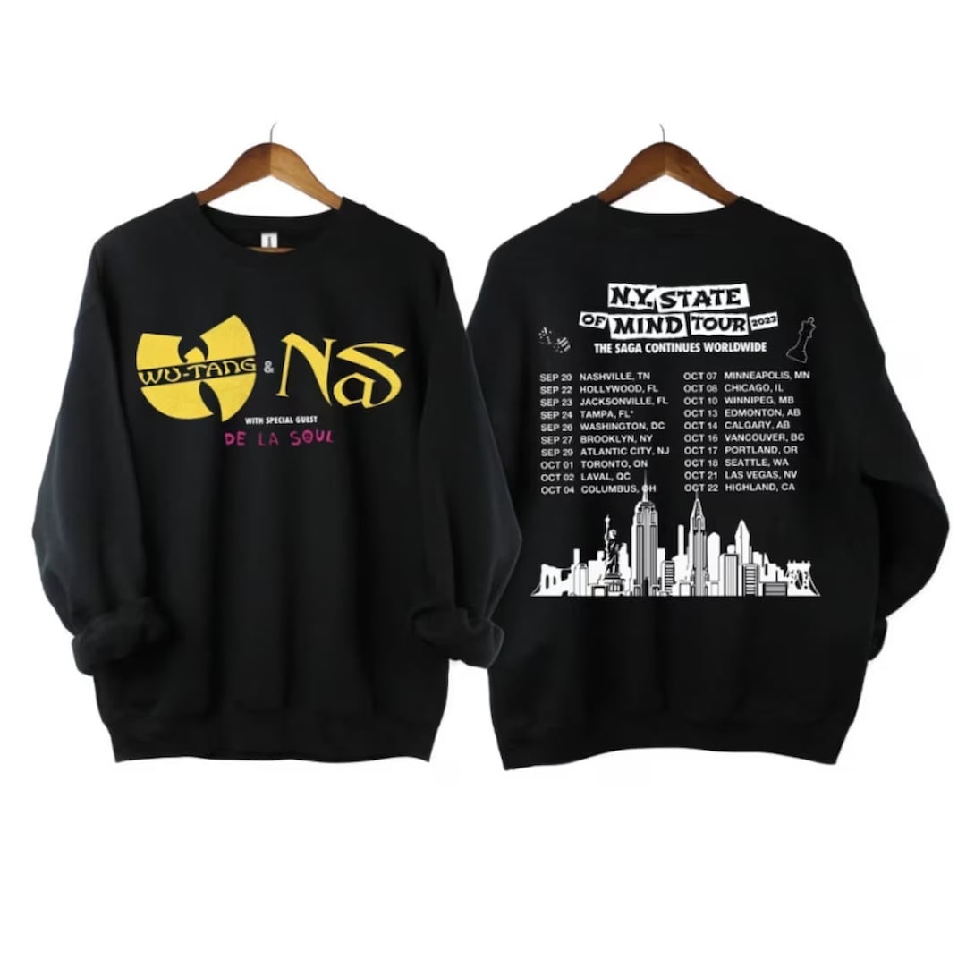 Nas & Wu Tang Clan T-shirt NY State of Mind Tour 2023 Tee - Etsy