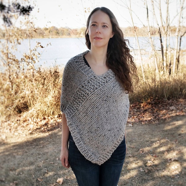 Hand Knit Poncho - Etsy