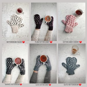 Mittens for Women Wool Fair Isle Heart Mittens Hand Knitted Heart ...