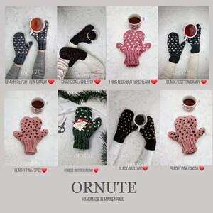 Mittens for Women Wool Fair Isle Heart Mittens Hand Knitted Heart ...