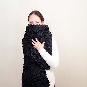 Large Knit Scarf Women Long Wool Oversized Winter Scarf Handmade Chunky ...