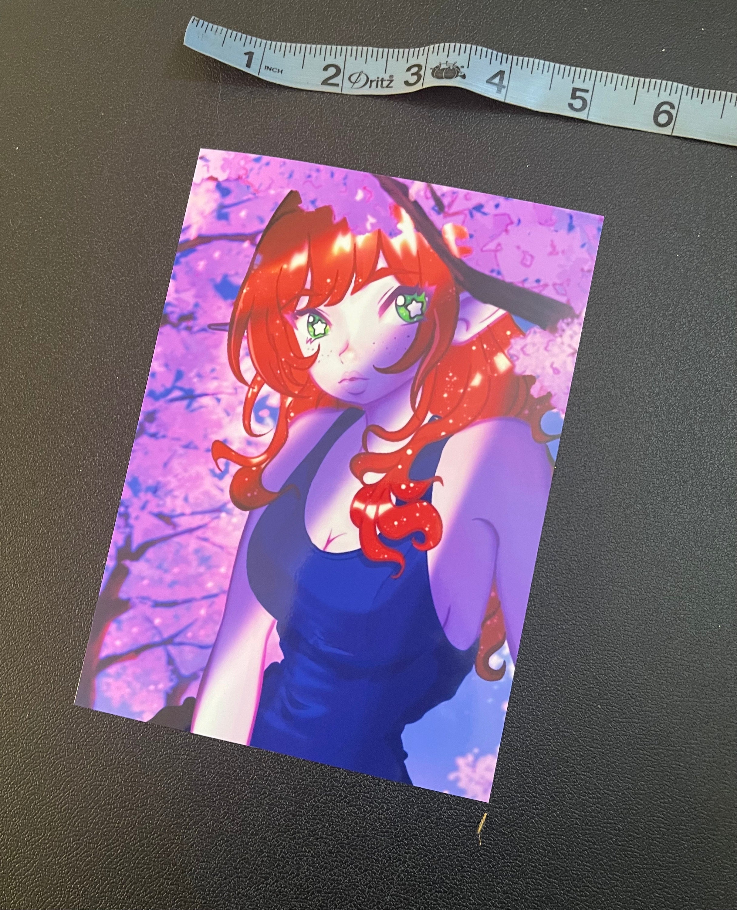 Readhead Anime Elf Girl Art Printoriginal Character Art Etsy