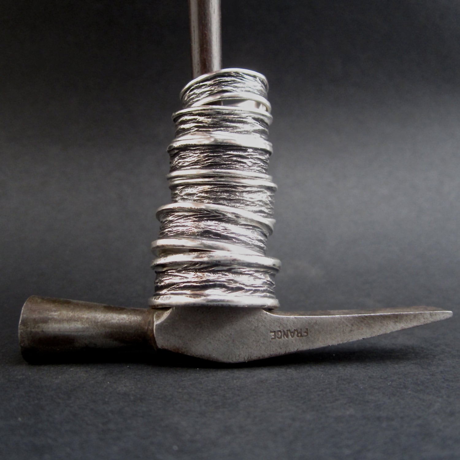 Woodsy Silver Band Hand Carved Silver Band | Etsy