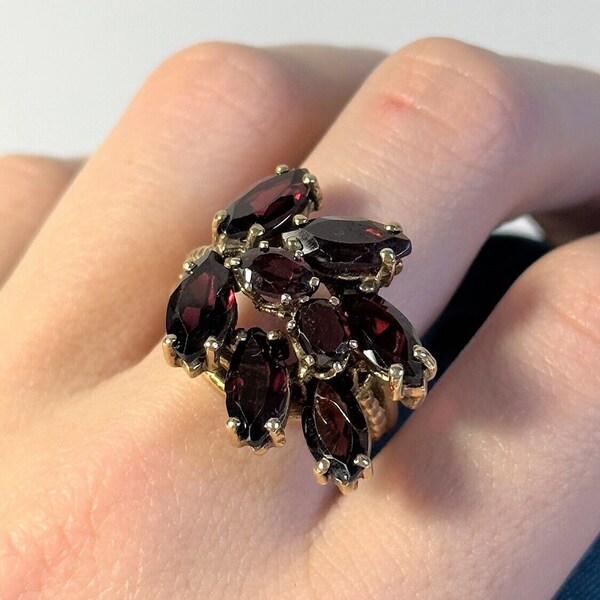 Natural Garnet Ring - Etsy