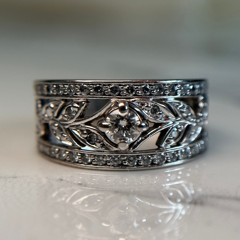 White Gold Ring - Etsy