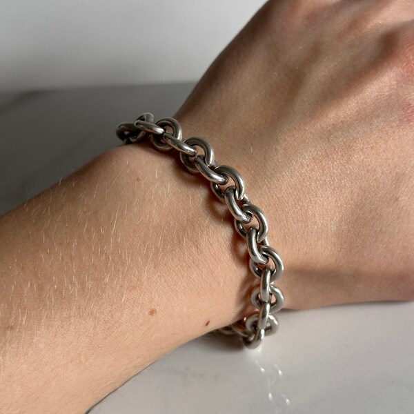 Chunky Sterling Silver Bracelet - Etsy