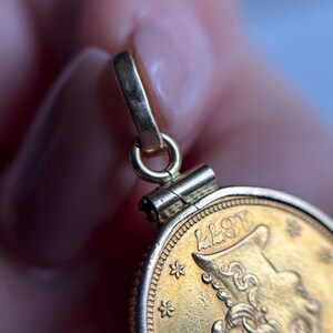 Antique USA Gold Coin Pendant Set in 14KT Bezel 1877-S Liberty Head Quarter Eagle Coin Pendant ...
