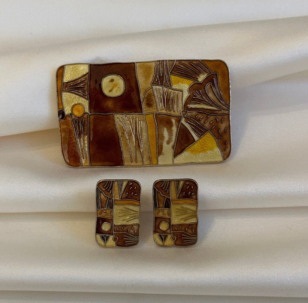 Vintage DAVID ANDERSEN Norway Four Seasons 'fall' Jewellery Set, Retro ...