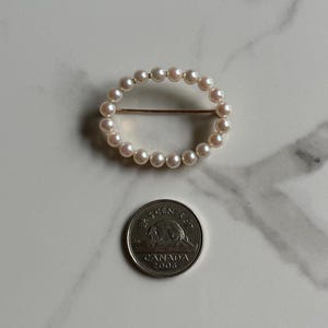 Estate 10KT Gold Oval Shaped Pearl Brooch, Adorable Gold Pearl Pin, 20 ...