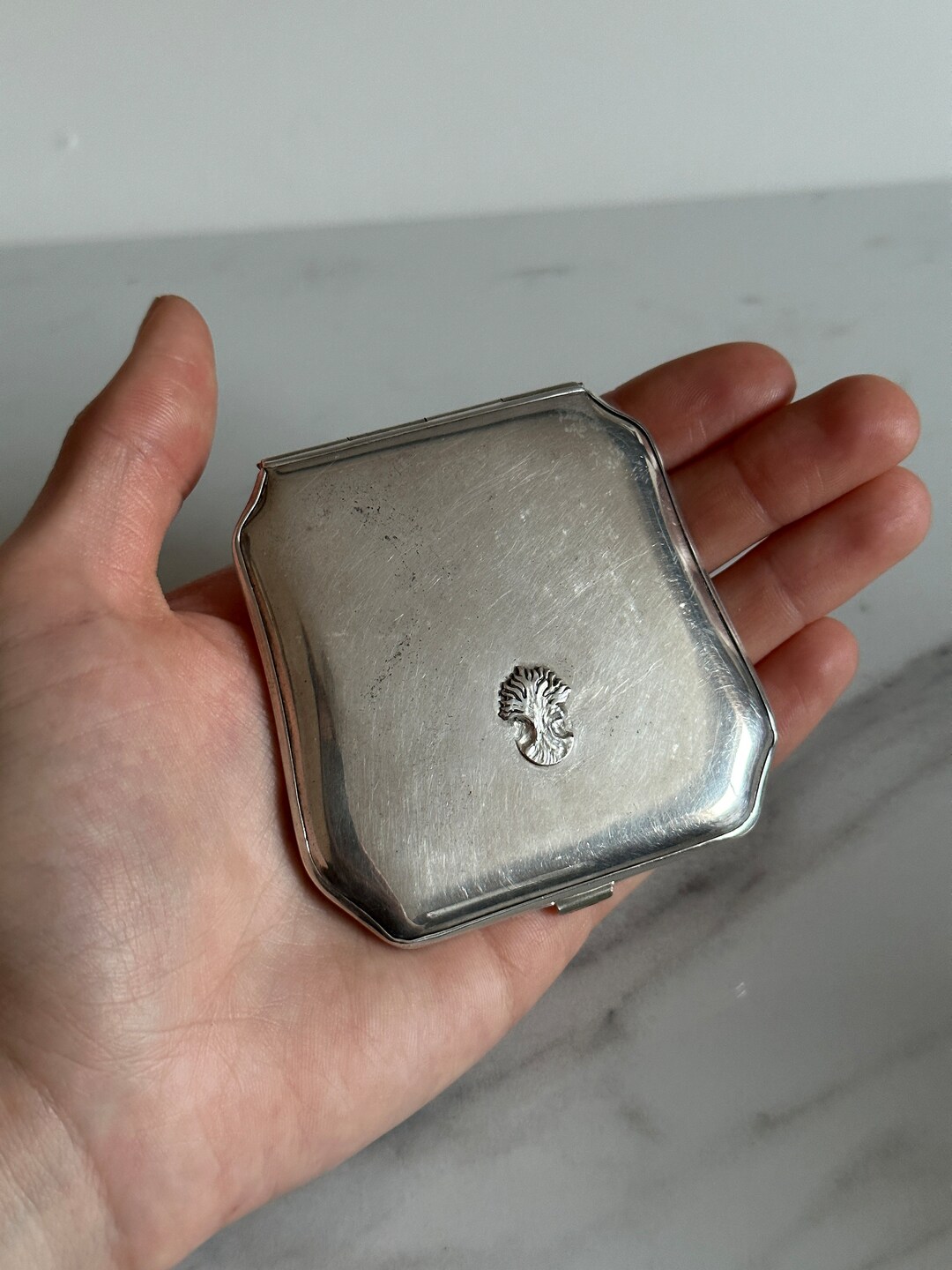 Vintage Sterling Silver Powder Makeup Compact, Stamped Charme Sterling ...