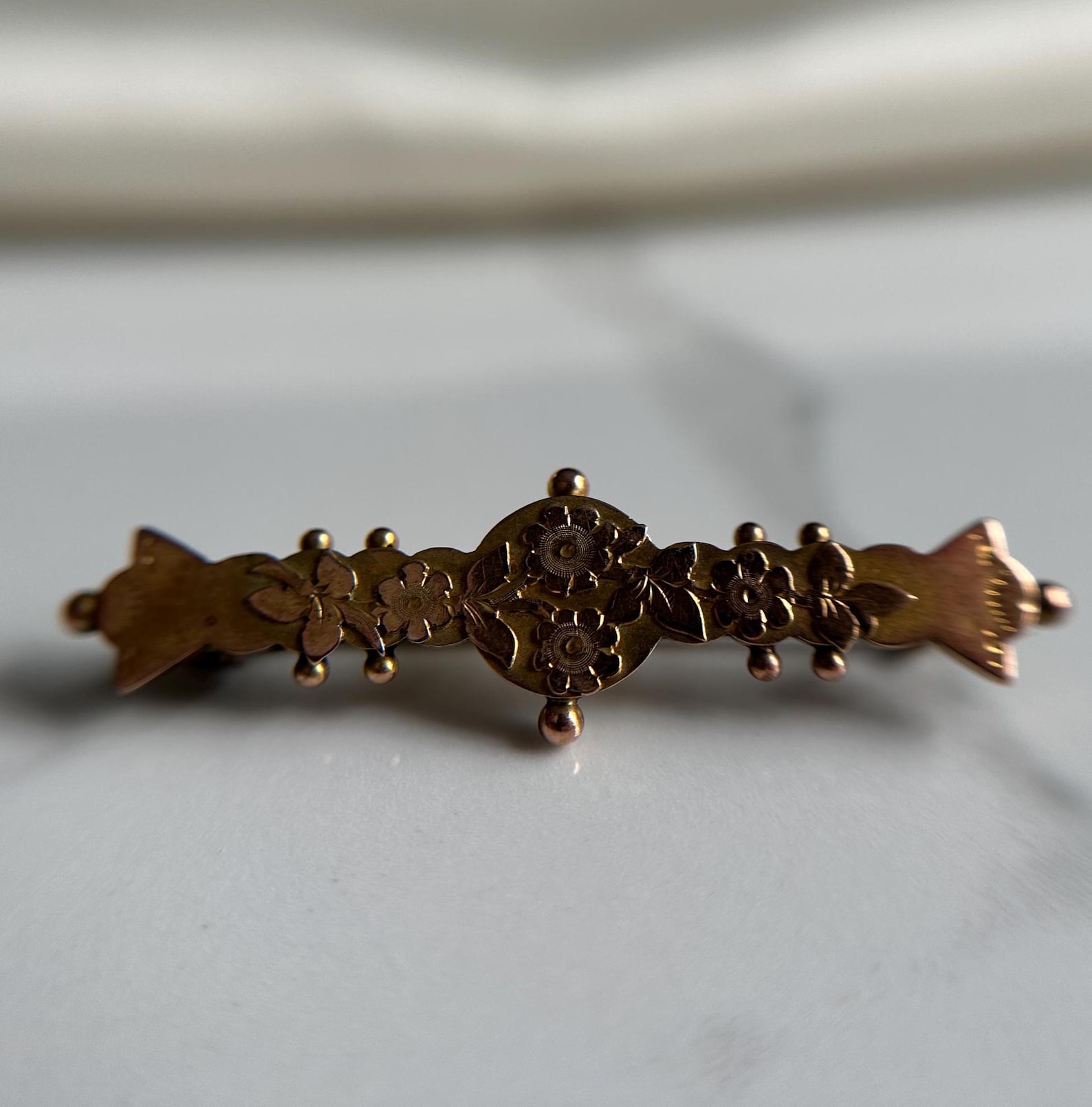 Vintage 9CT Gold Flower Pin, Decorative Floral Design Brooch, Detailed ...